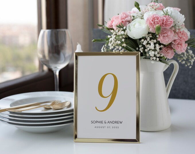 Round Table Numbers.gold Table Numbers With Base.wedding Table Numbers ...