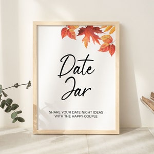 Date Jar Sign, Bridal Shower Date Jar Sign, Share Your Date Night Idea ...