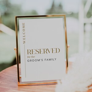 Reserved Sign, Gold Reserved Sign, Reserved Sign Template, Gold Wedding ...