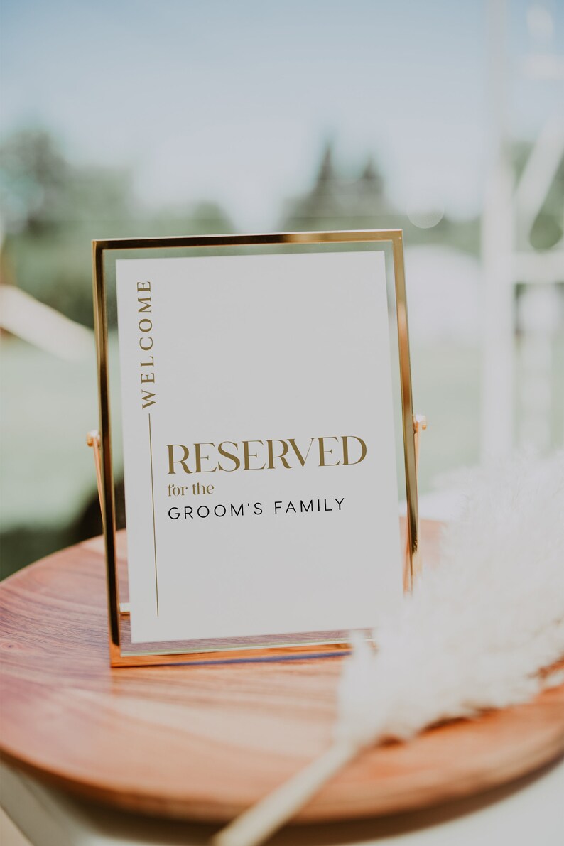 Reserved Sign Gold Reserved Sign Reserved Sign Template - Etsy