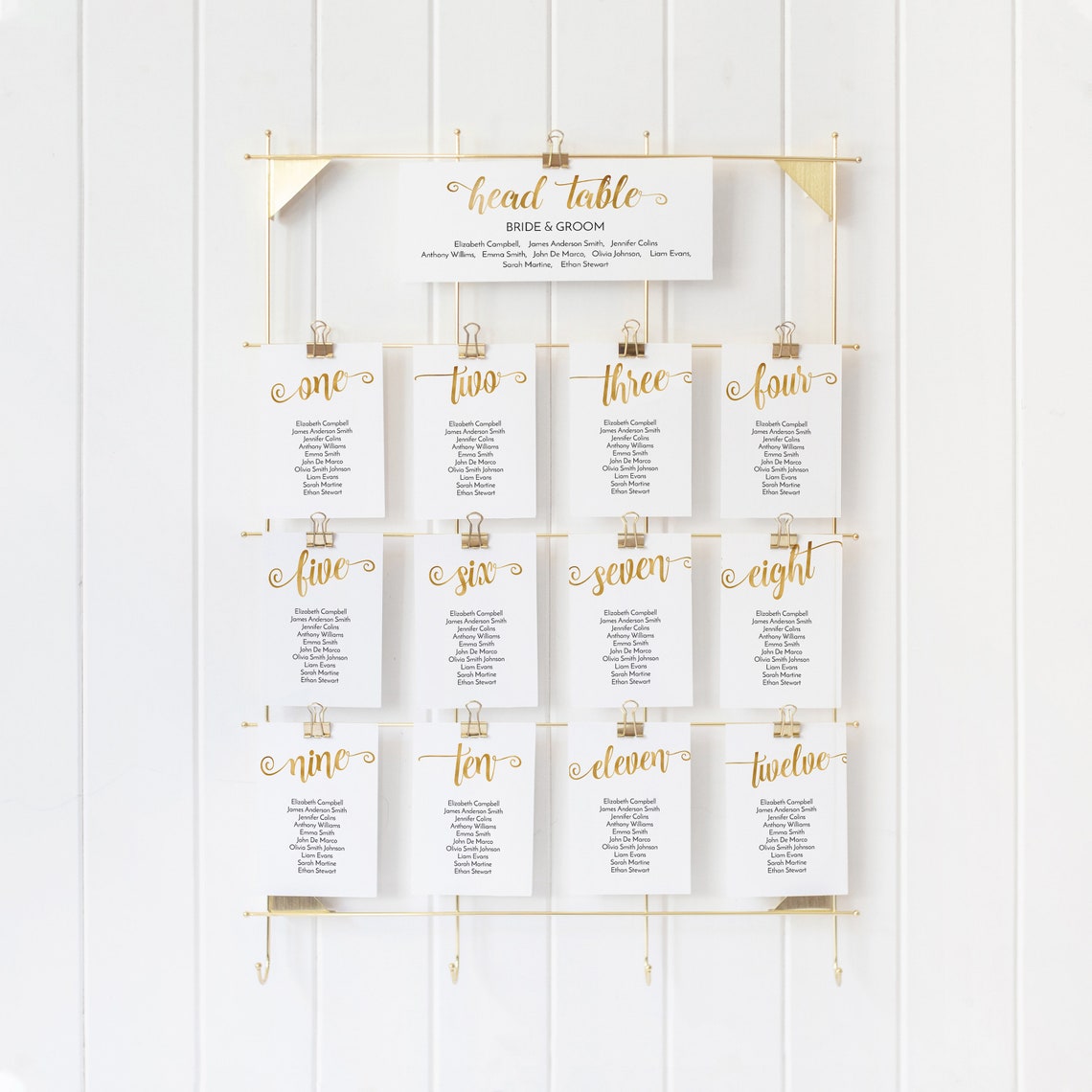 Gold Seating Chart Seating Cards Wedding Seating Chart | Etsy