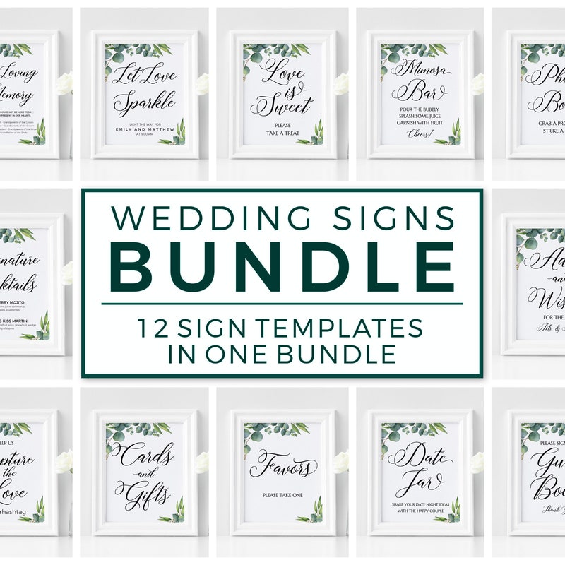 Wedding Sign Bundle - Etsy