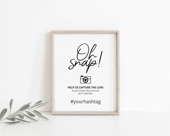 Oh Snap Sign Printable Oh Snap Sign Wedding MIN020VSD | Etsy