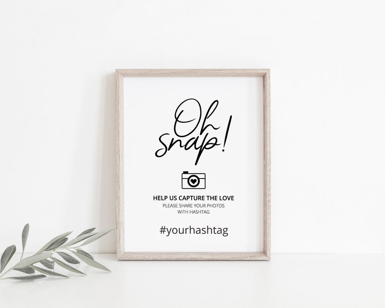 Oh Snap Sign Printable Oh Snap Sign Wedding MIN020VSD - Etsy