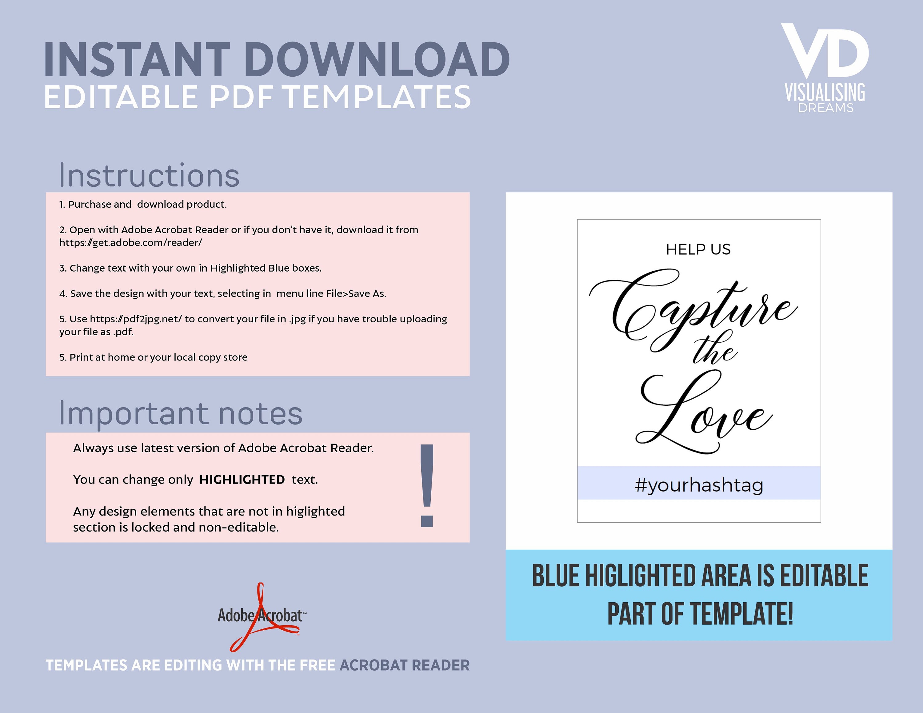 Capture the Love Hashtag Template Sign Minimalist Wedding | Etsy