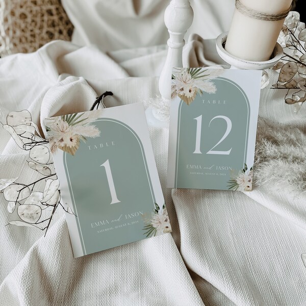 Green Table Number - Etsy