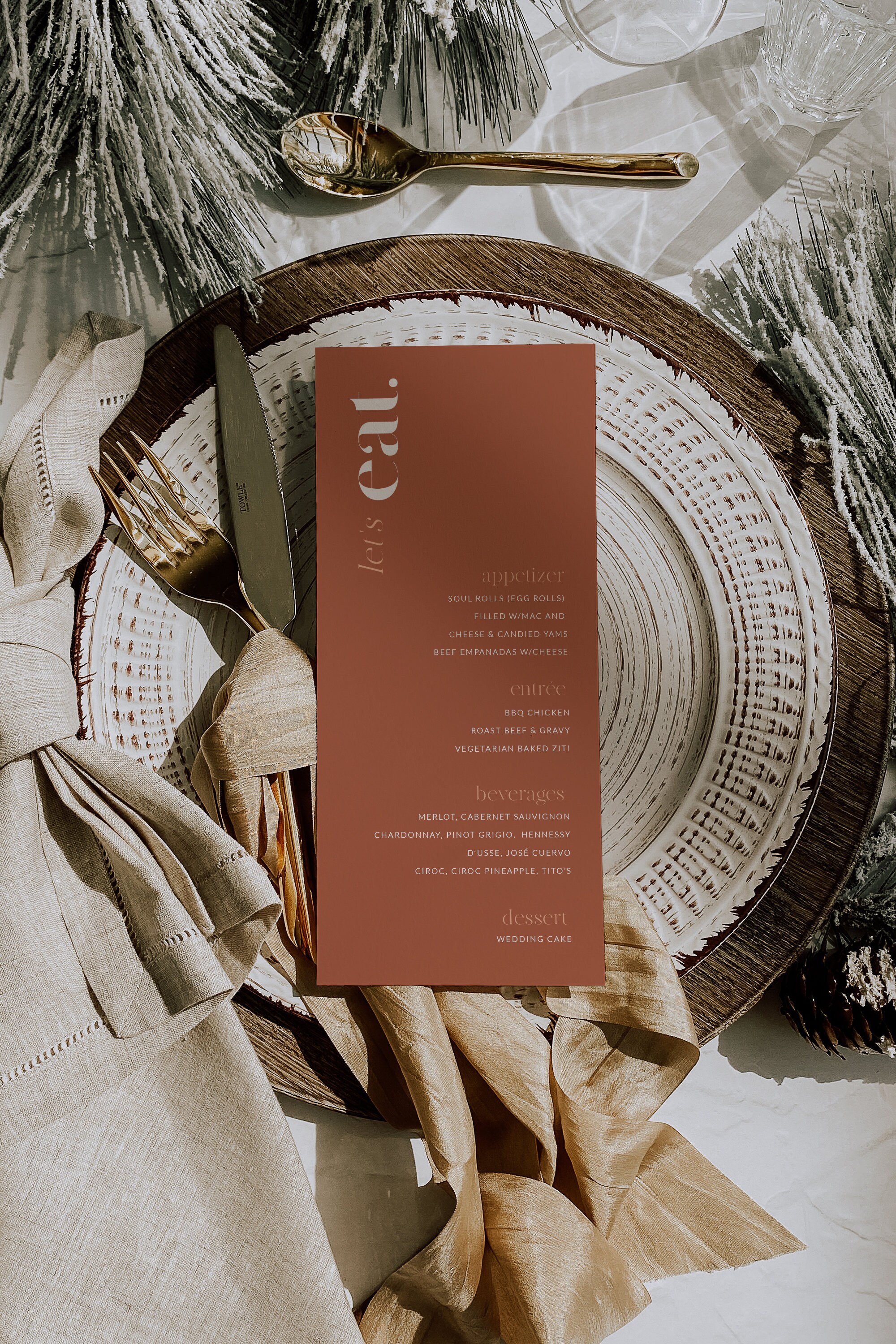 Earthy Menu Template Wedding Menu Instant Download Menu - Etsy