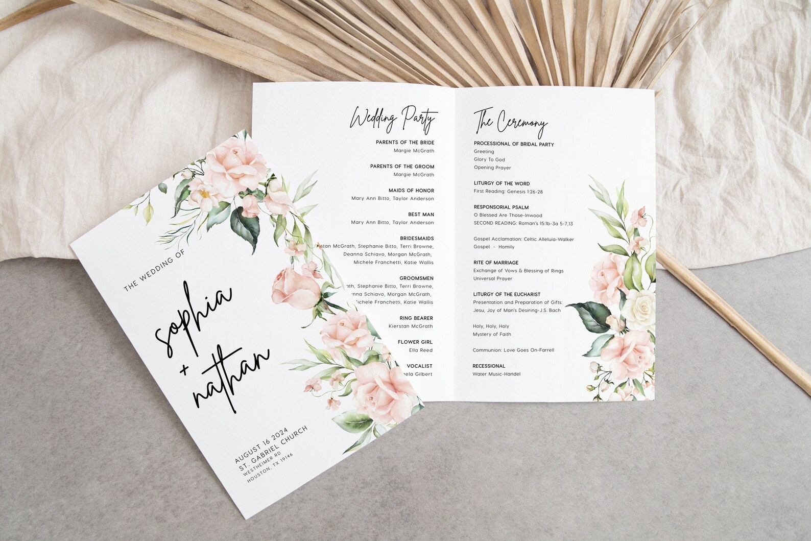 Booklet Wedding Program Template Wedding Program Booklet | Etsy