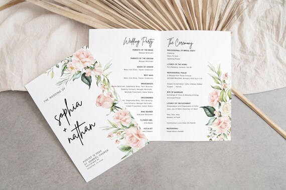 Booklet Wedding Program Template Wedding Program Booklet | Etsy