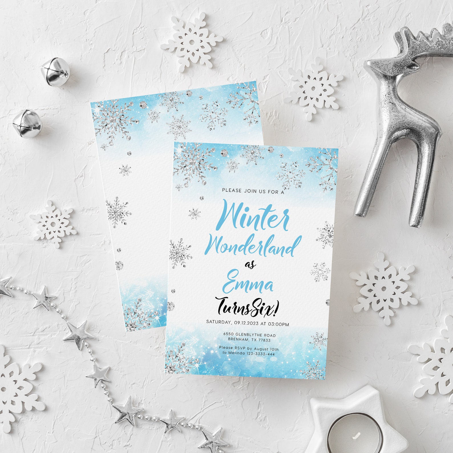 Winter Birthday Invitation Winter Wonderland Invitation - Etsy
