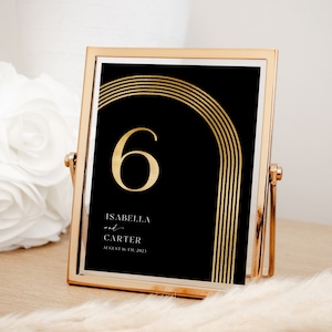 Gold Table Numbers, Wedding Table Number, Gold Table Numbers Template ...