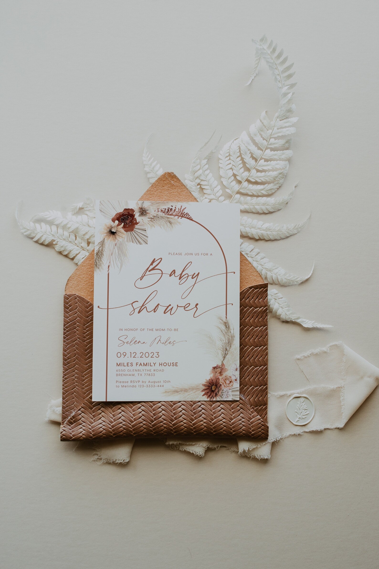 Boho Baby Shower Invitation Baby Shower Invitation | Etsy