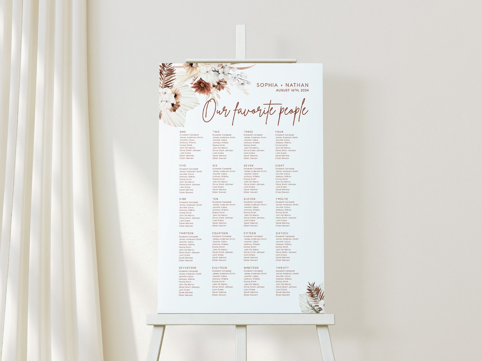 Boho Seating Chart Sign Seating Chart Template Our Favorite - Etsy