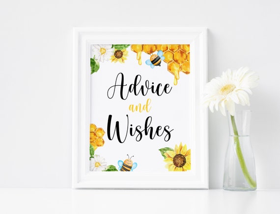 Advice and Wishes for Parents Baby Shower Advice Sign Honey | Etsy