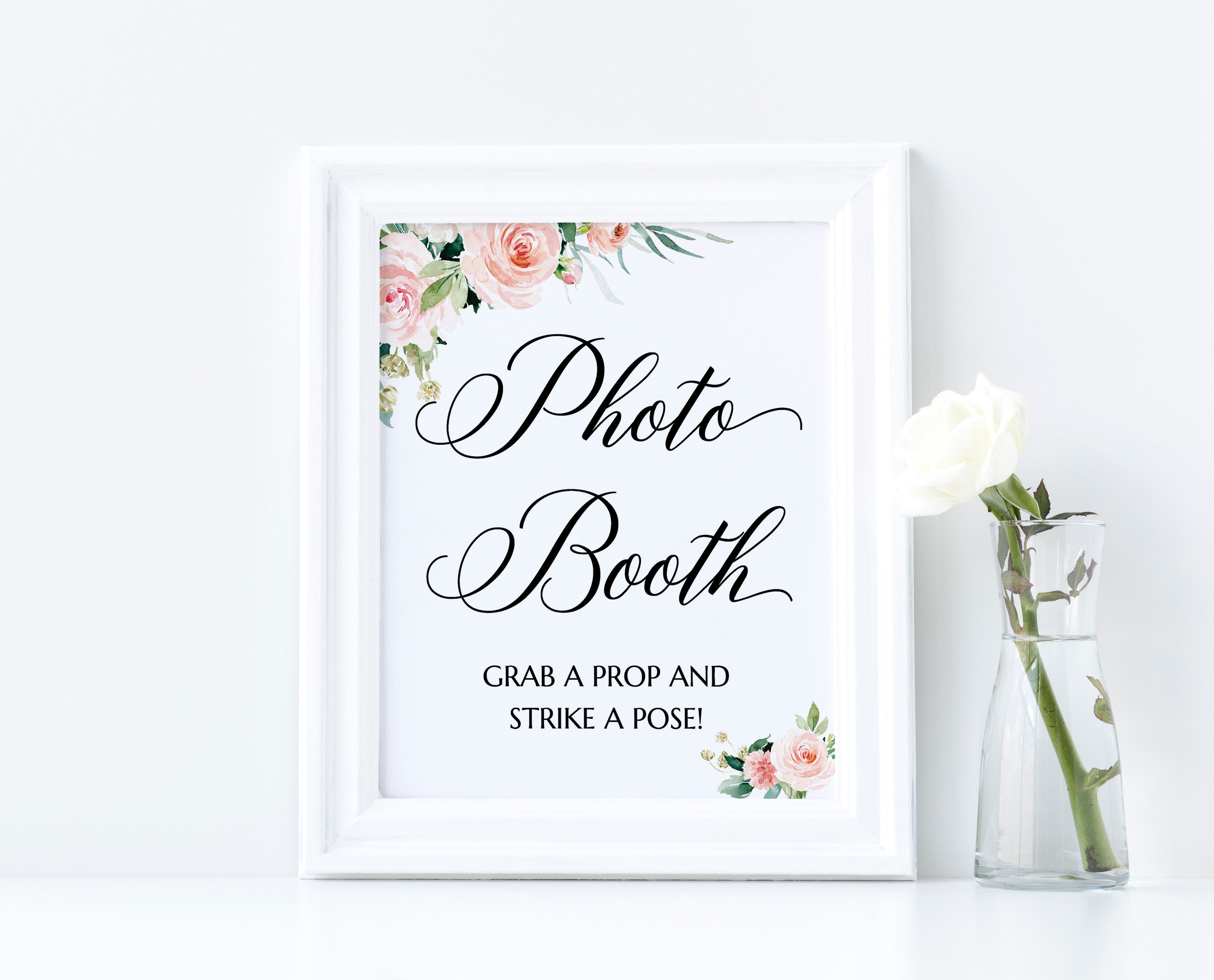 Photo Booth Sign Printable Photo Booth Sign Greenery Sign | Etsy