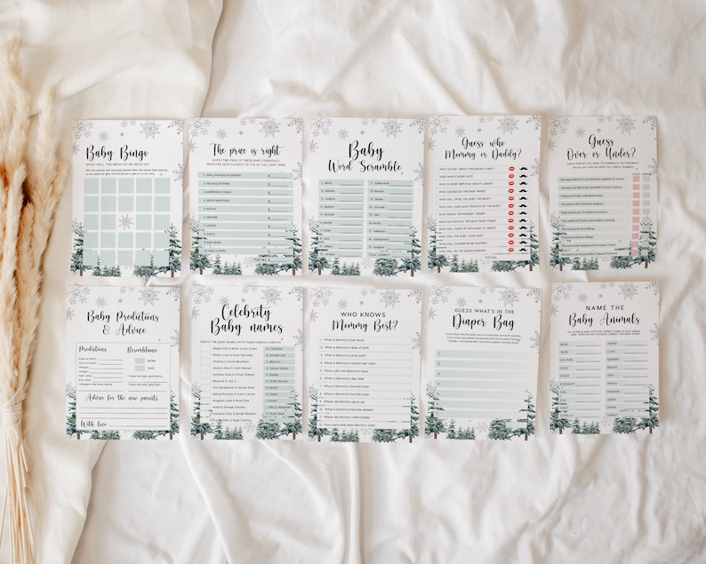 Winter Baby Shower Games Baby Shower Games Bundle Winter - Etsy
