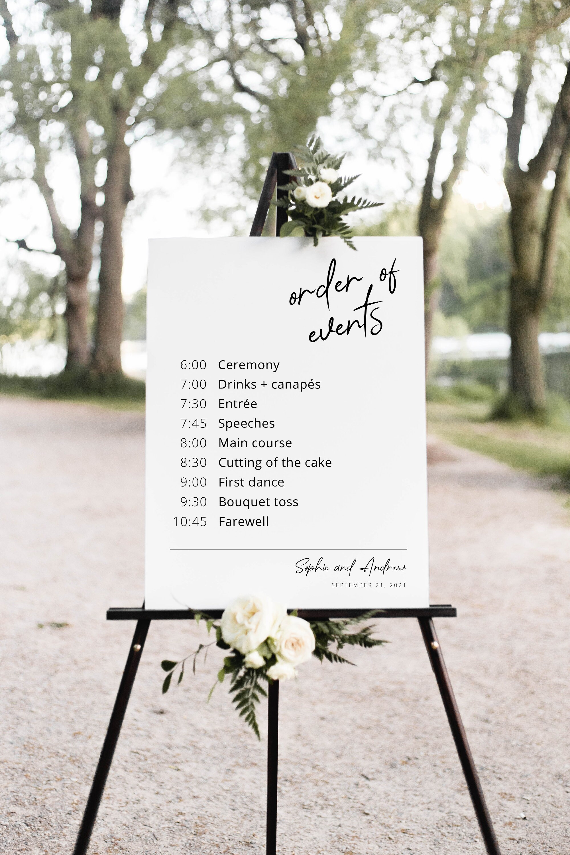 Order of events wedding sign template Minimalist wedding sign | Etsy