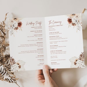 Wedding Program Booklet Template, Ceremony Booklet Template, Event ...