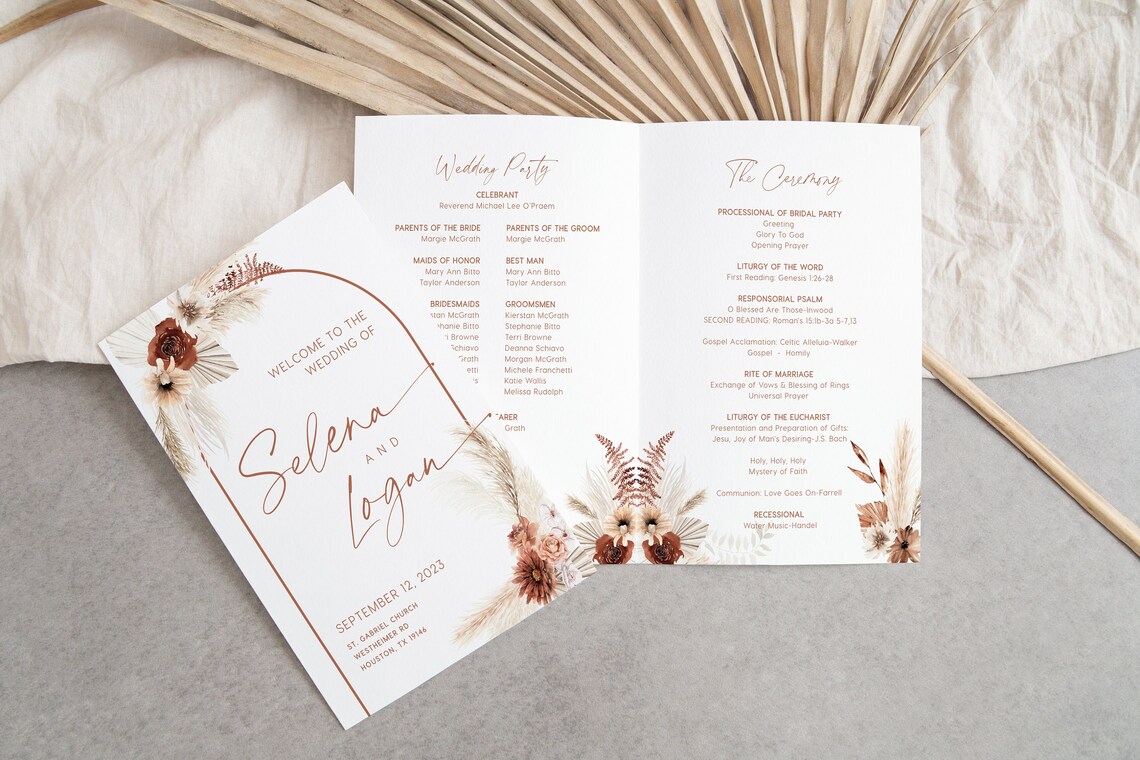 Program Booklet Wedding Program Template Booklet Program - Etsy