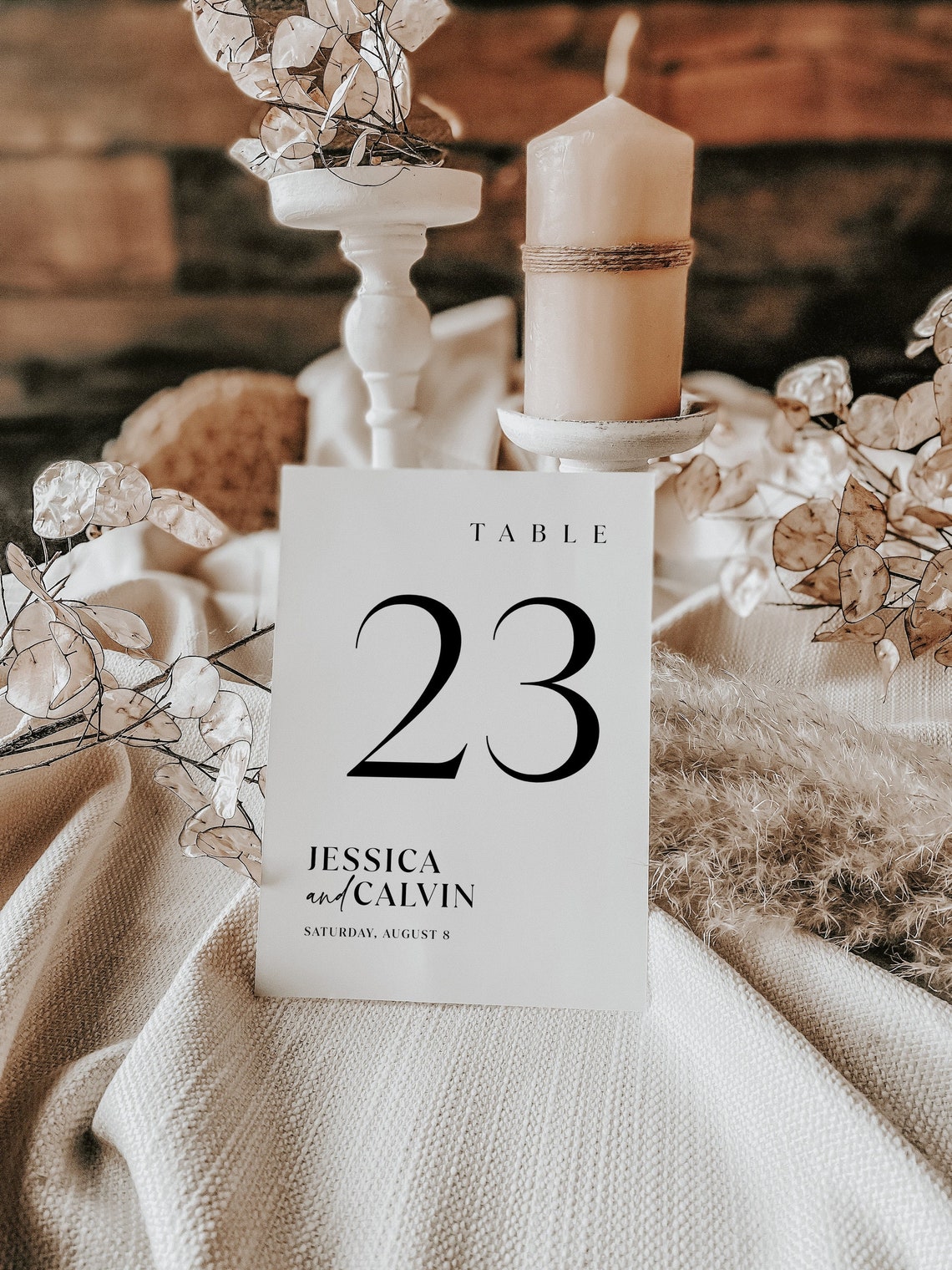 Elegant Wedding Table Numbers Table Number Template Classic | Etsy