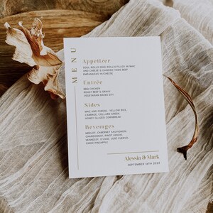 Gold Menu, Menu Template, Wedding Menu Template, Menu Sign, Gold Menu ...