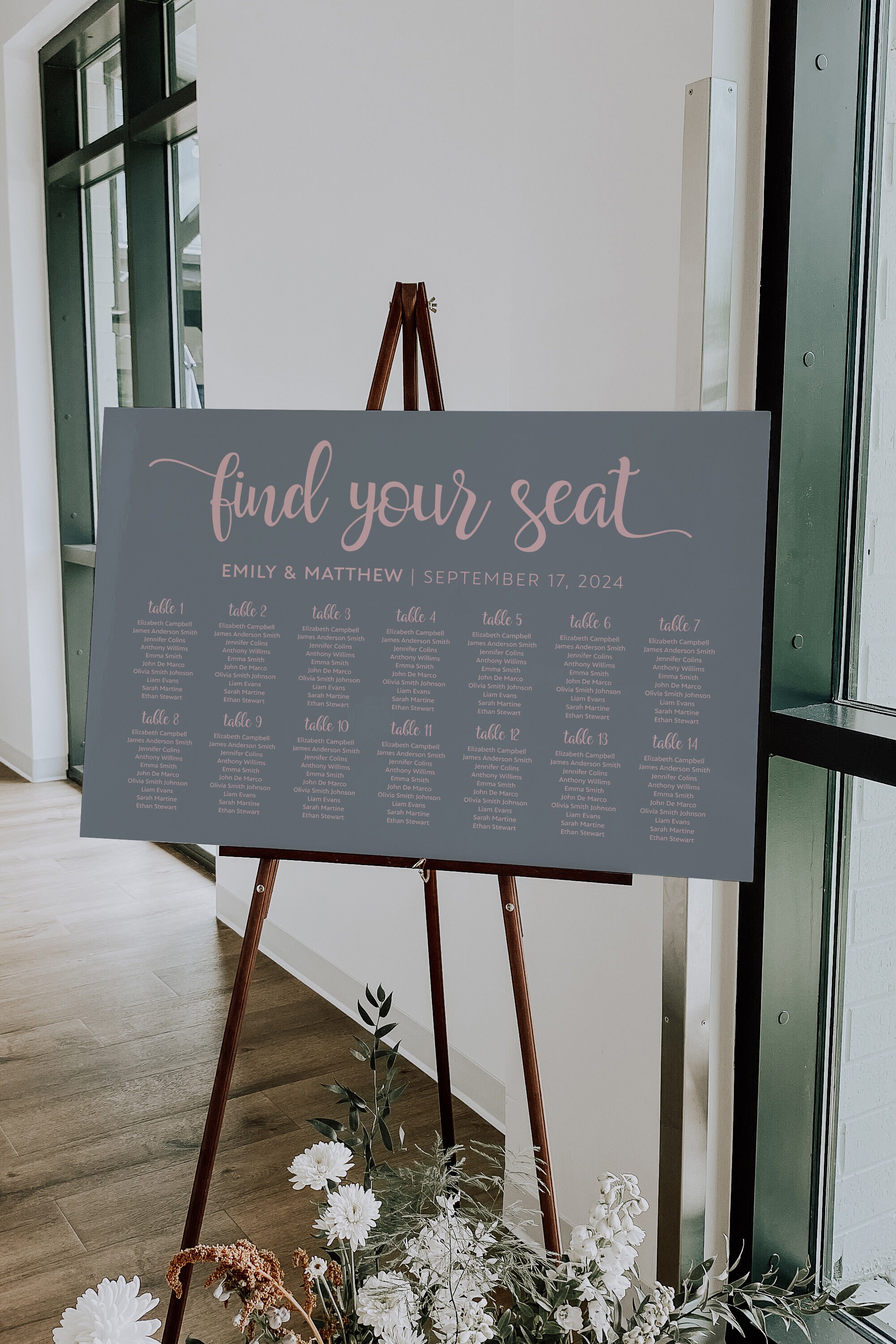 Gray Seating Chart Sign Gray Wedding Sign Seating Chart - Etsy