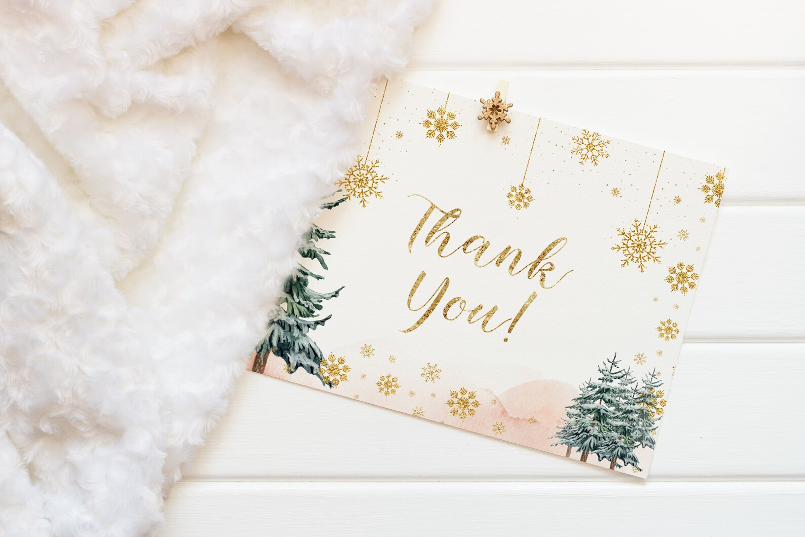 Winter Thank You Cards Christmas Thank You Cards Baby Shower - Etsy