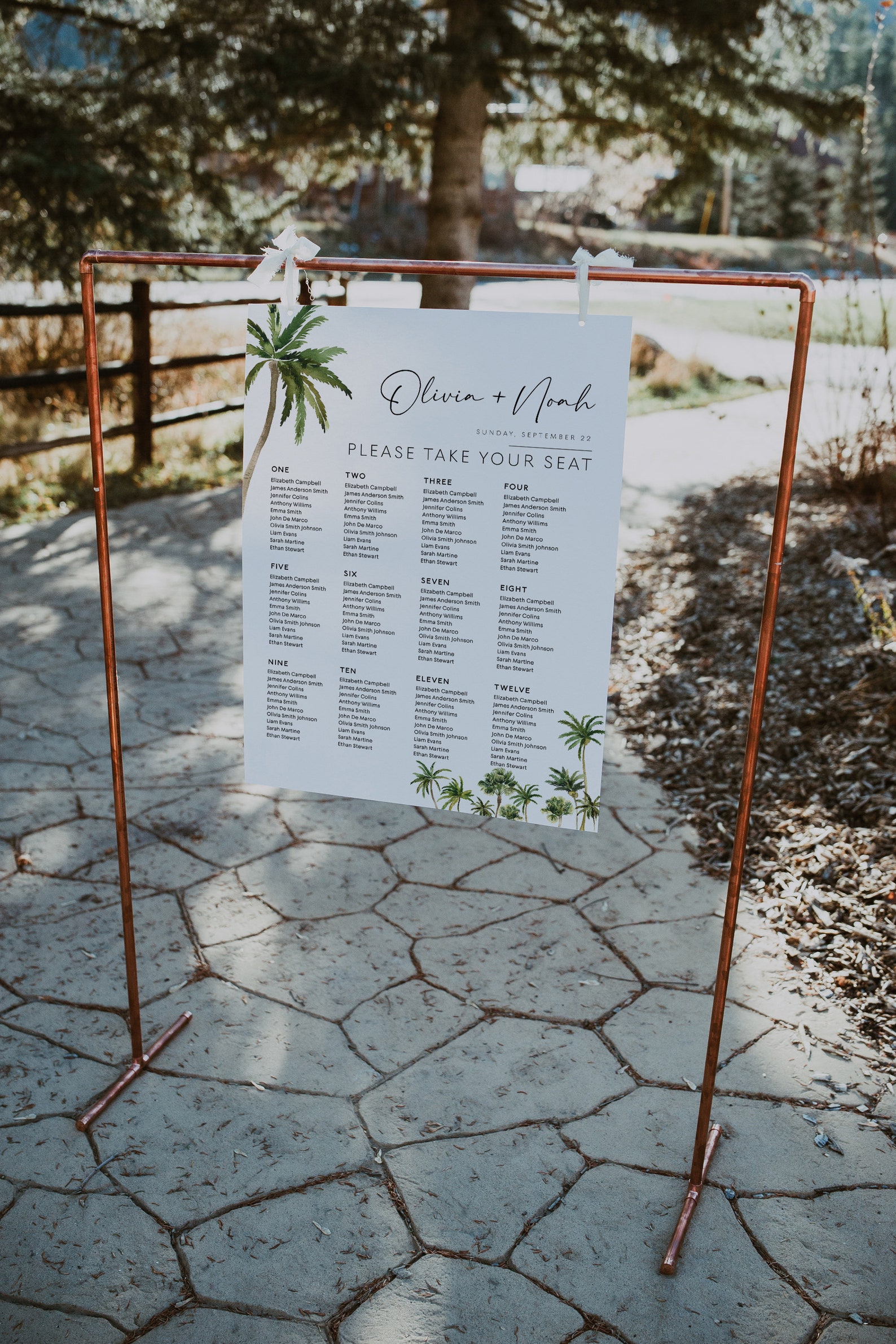 Seating Chart Wedding Tropical Palms Seating Chart Tropical - Etsy