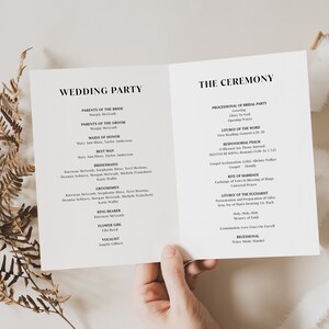 Wedding Program Booklet Template, Ceremony Program Template, Classic ...