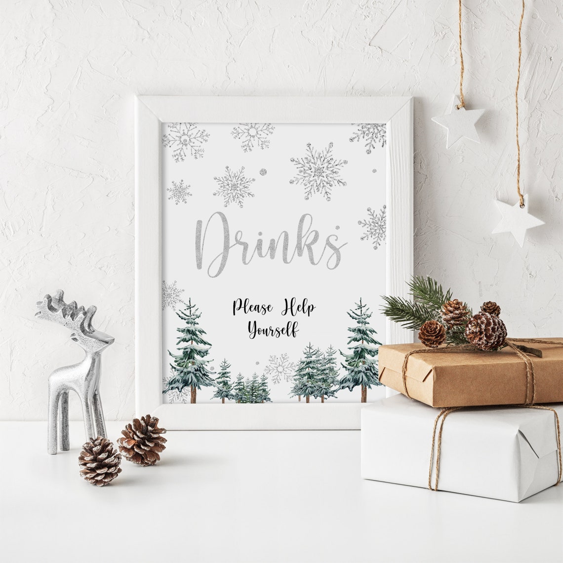 Drinks Sign Baby Shower Drinks Sign Drinks Bar Sign Winter - Etsy