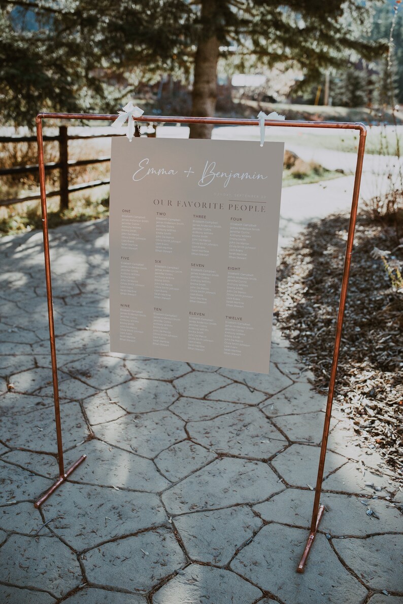 Beige Seating Chart Boho Seating Chart Sign Wedding Seating - Etsy