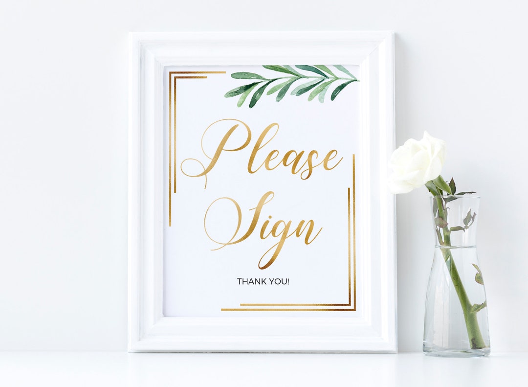 Please Sign Guestbook Sign Please Sign a Sign Wedding - Etsy