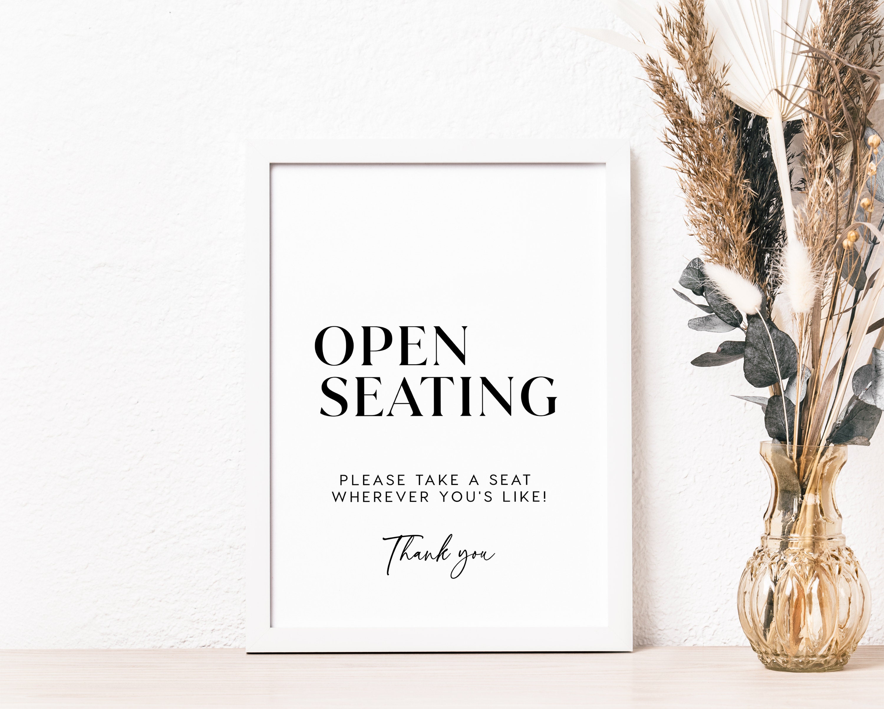 Open Seating Sign Wedding Open Seating Find Your Seat Sign | Etsy Australia