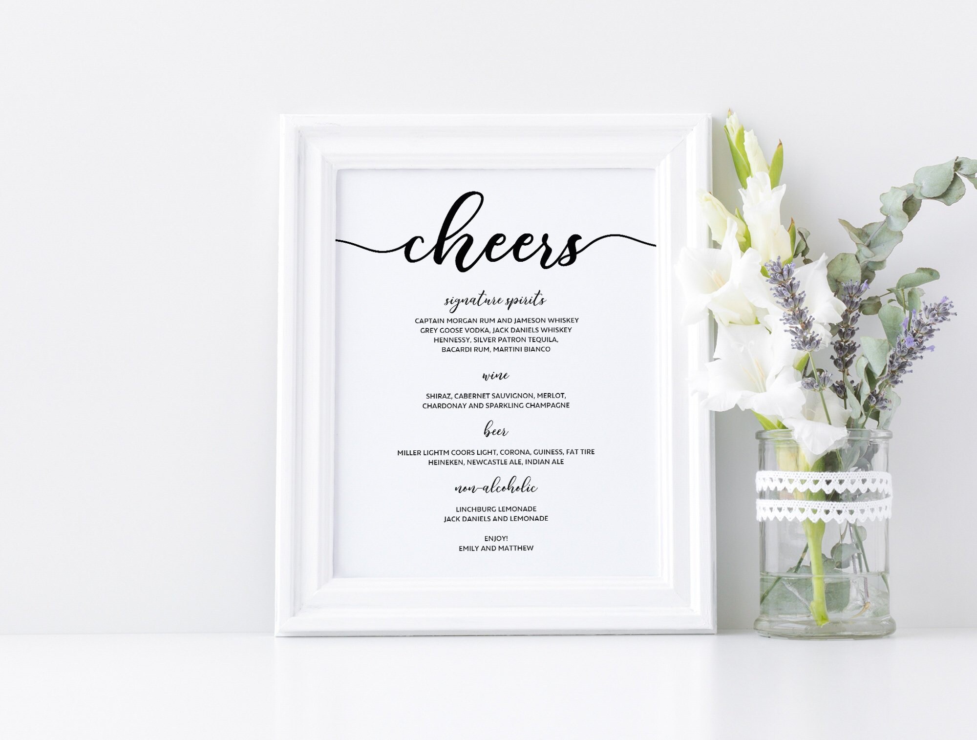 Cheers signs Bar menu Wedding bar sign Open bar Cheers | Etsy