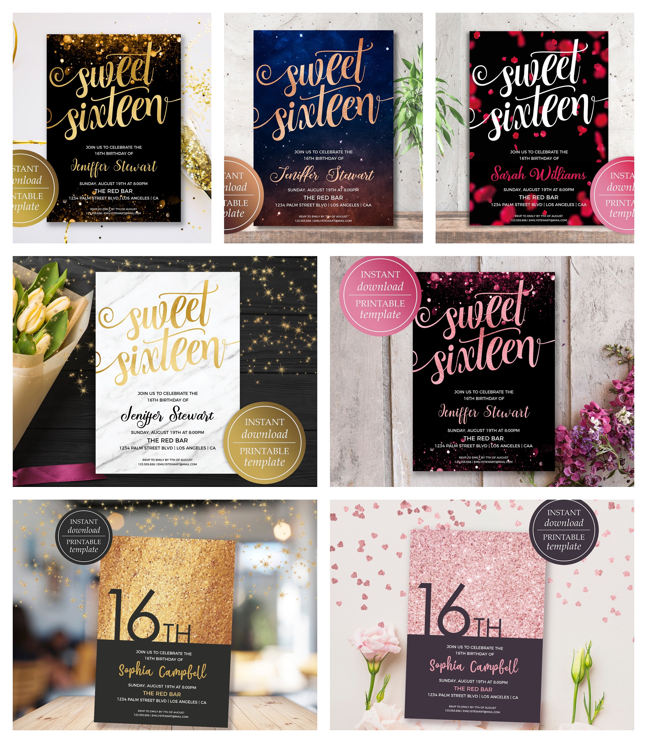 Sweet 16 Invitation for 16th Birthday Birthday Invitations | Etsy