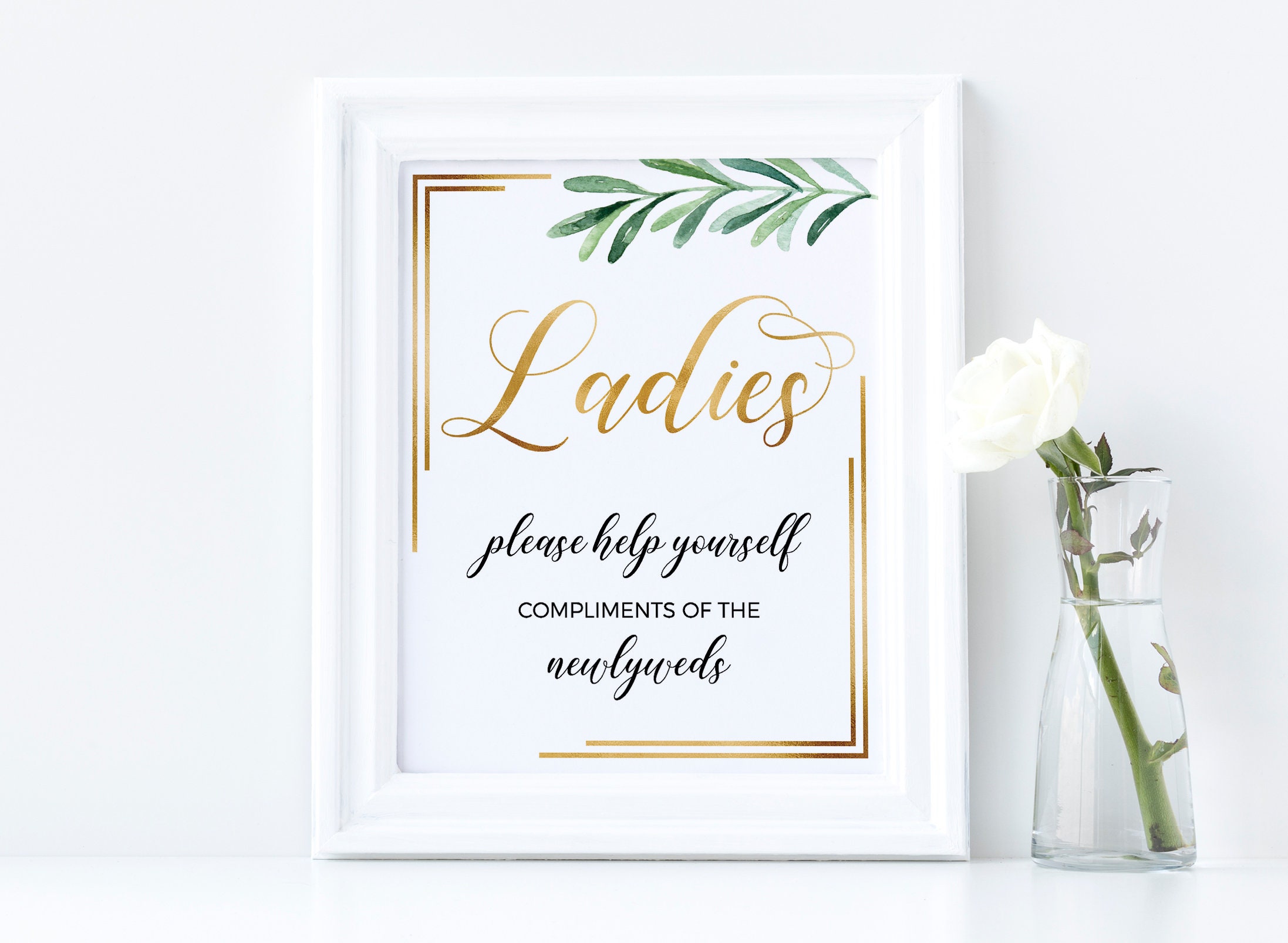 Ladies sign wedding Bathroom wedding sign Ladies bathroom | Etsy