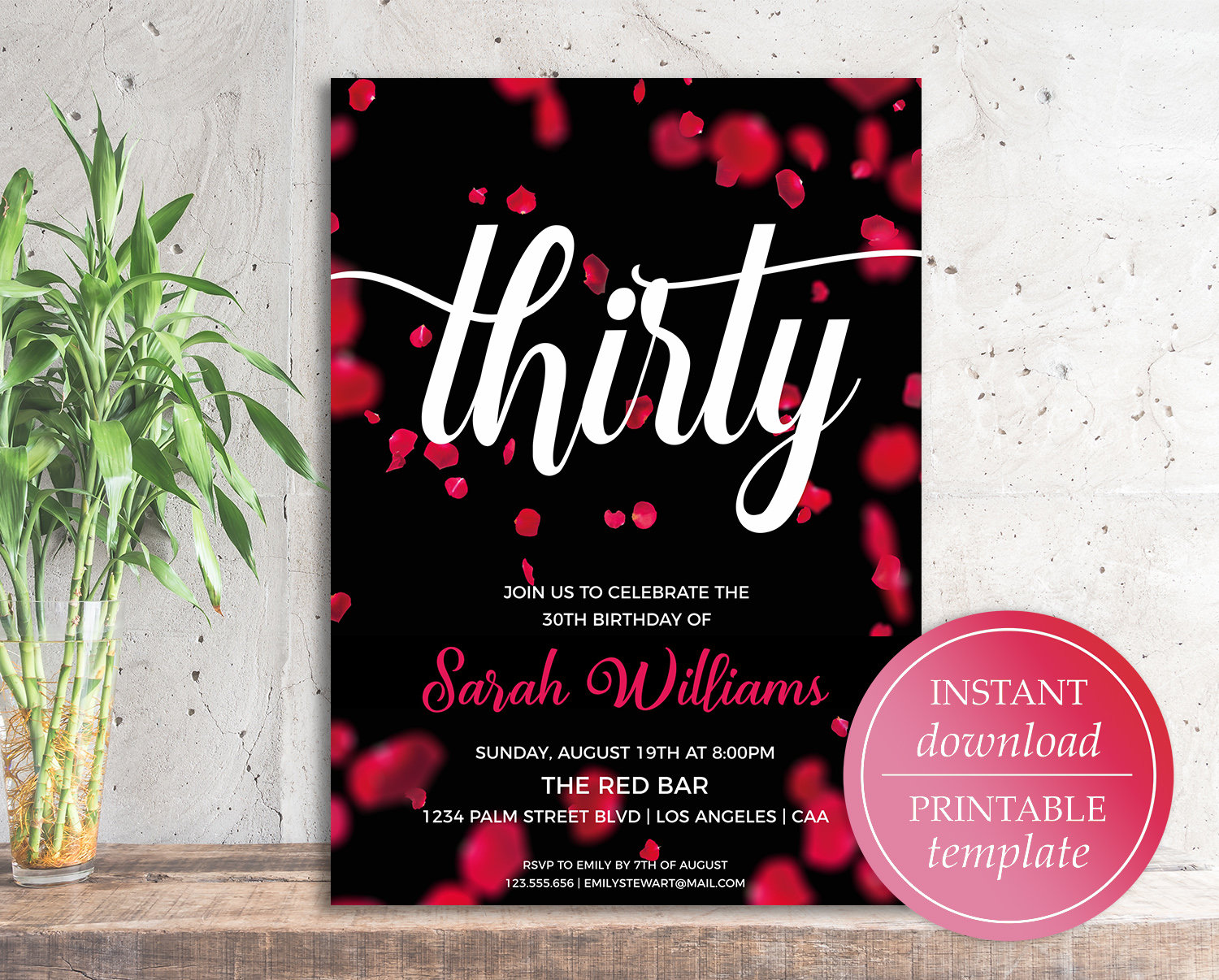 30th Birthday Invitations Printable Birthday Invitation | Etsy