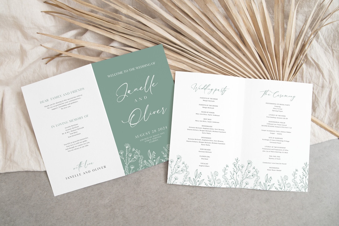 Wedding Booklet Template, Program Booklet Template, Wedding Program ...
