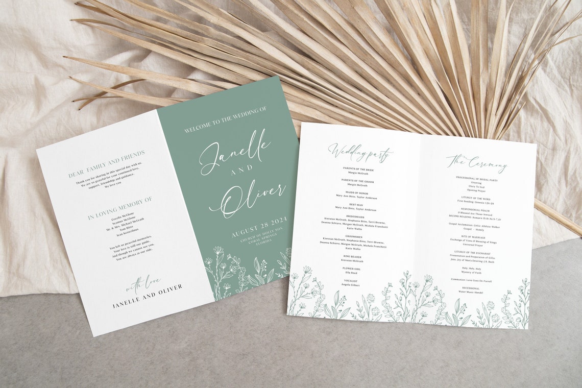 Wedding Booklet Template Program Booklet Template Wedding - Etsy