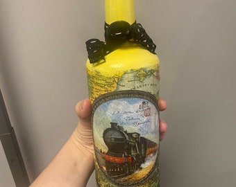 Train Glass Bottle - Etsy