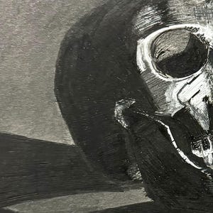 Original Art Ink & Graphite Skull Drawing Artwork Size 9”x11” , Skull ...