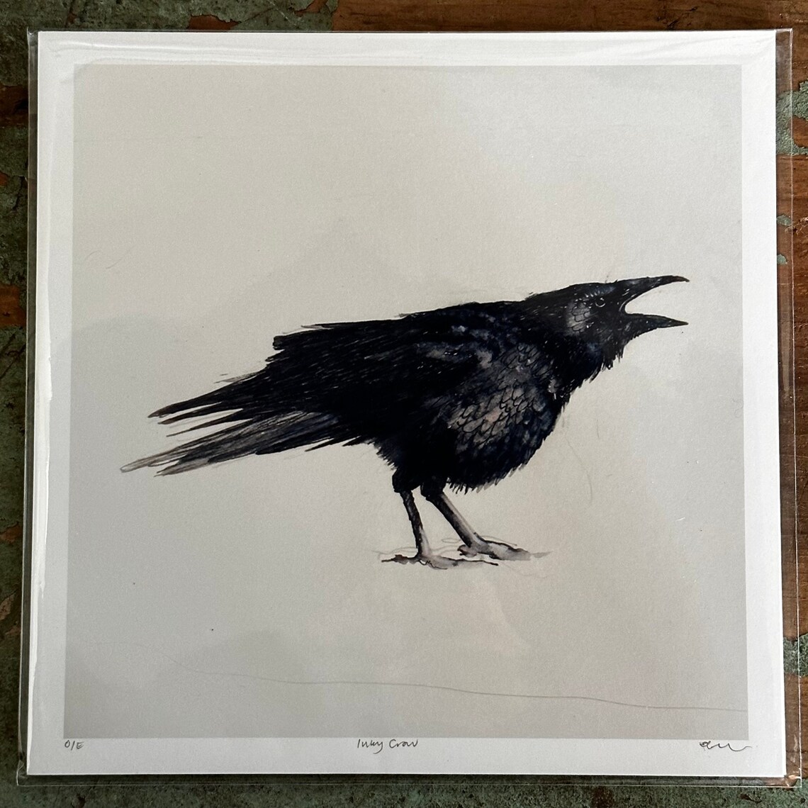 Inky Crow 8 X 8" Giclee Print - Etsy