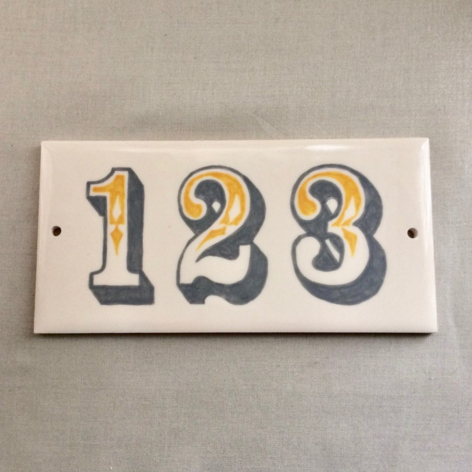 Hand-painted Ceramic Door Numbers - Etsy