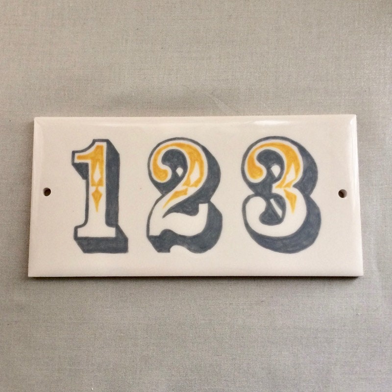 Hand-painted Ceramic Door Numbers - Etsy UK
