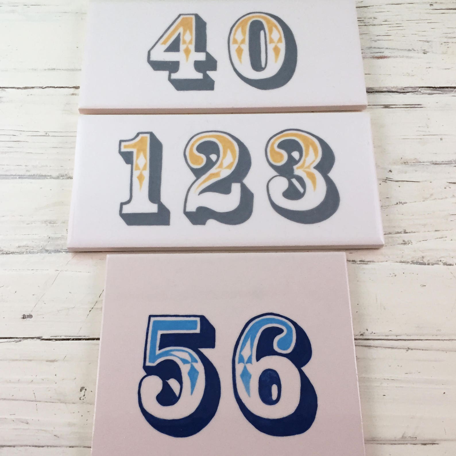 Hand-painted Ceramic Door Numbers | Etsy