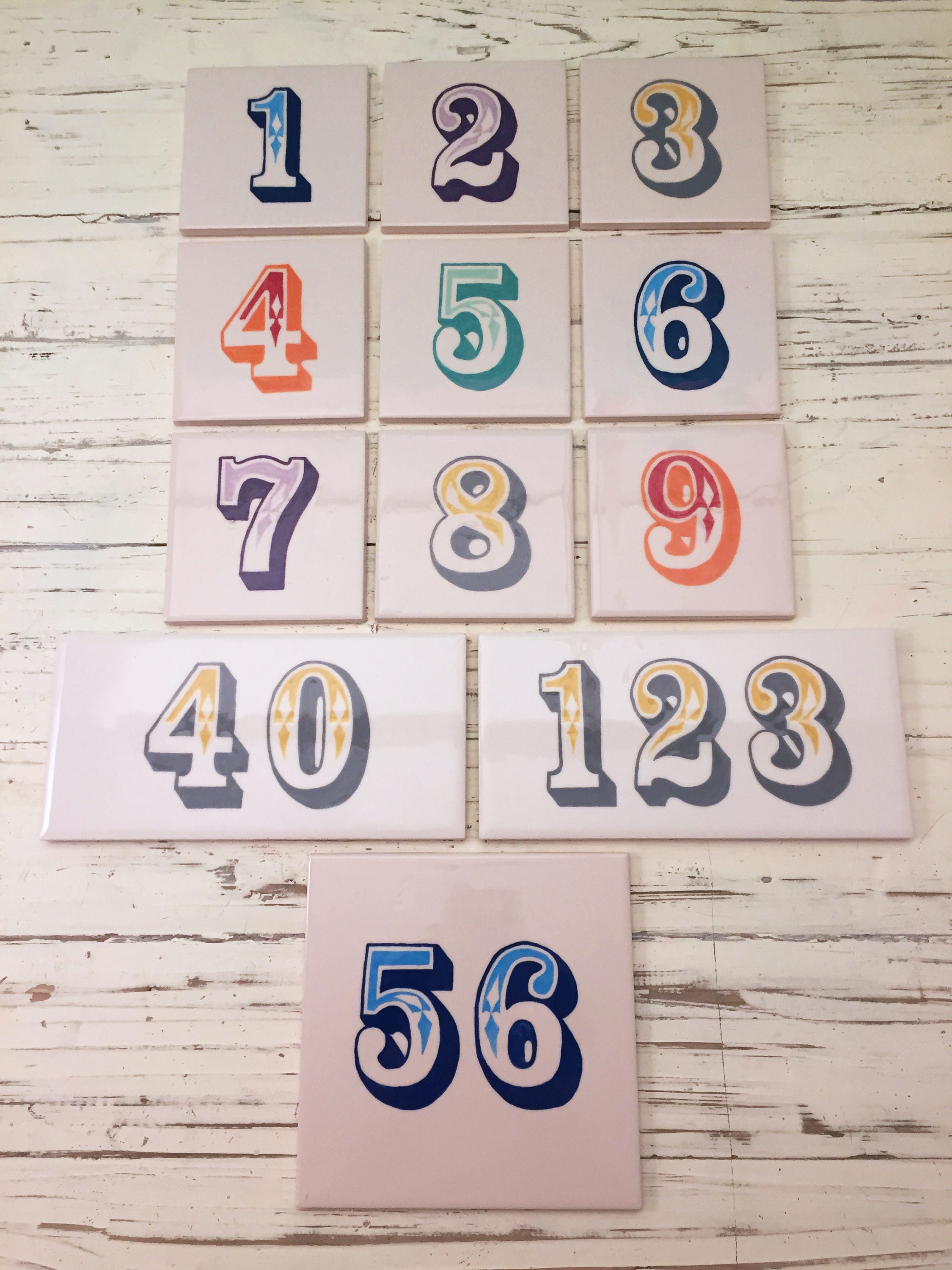 Hand-painted Ceramic Door Numbers | Etsy