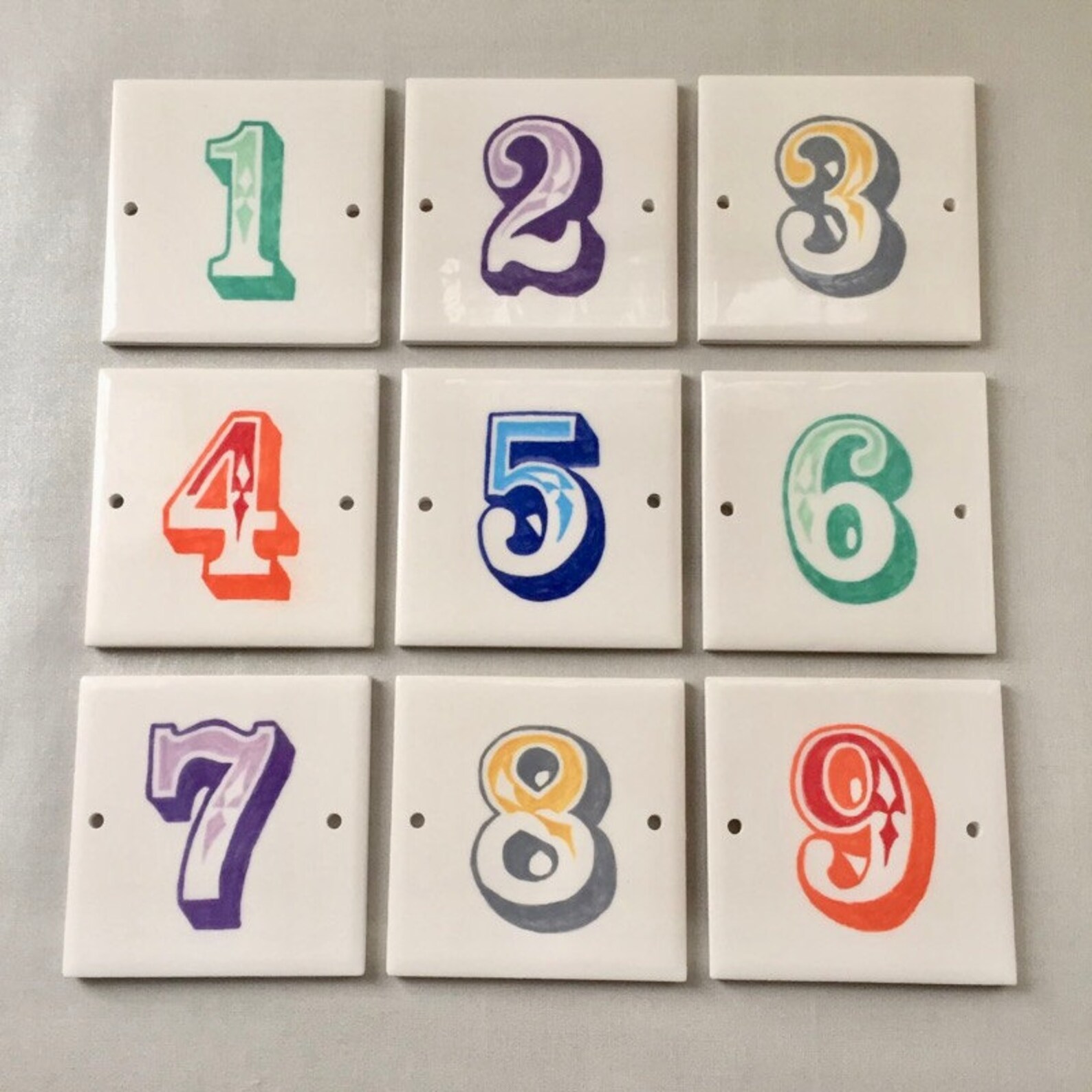 Hand-painted Ceramic Door Numbers - Etsy UK