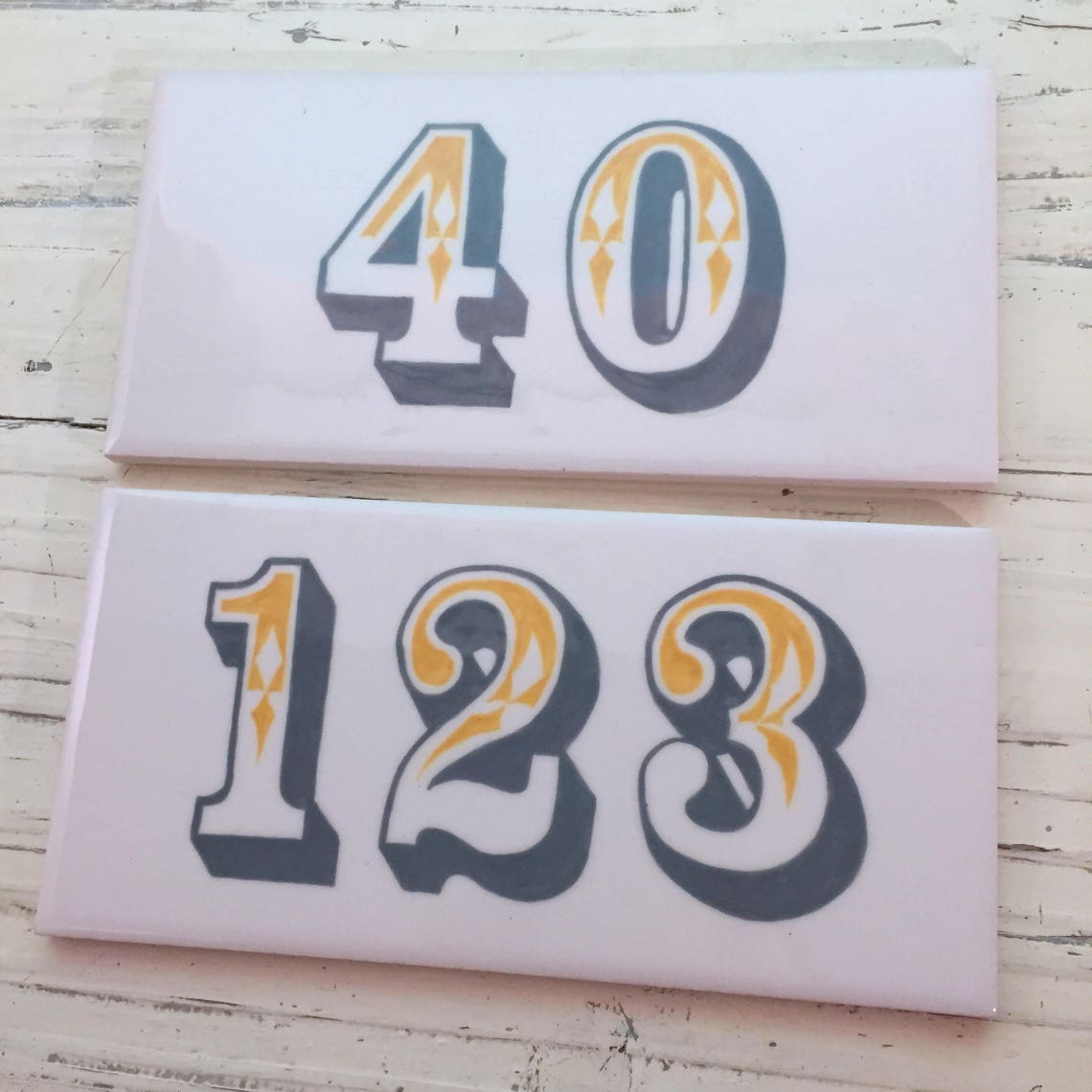 Hand-painted Ceramic Door Numbers | Etsy
