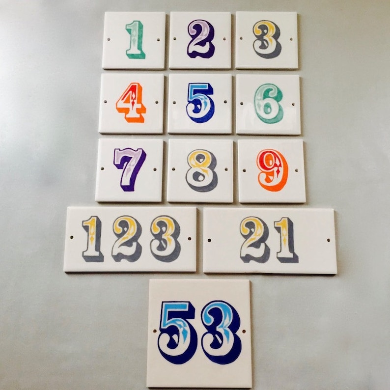 Hand-painted Ceramic Door Numbers | Etsy