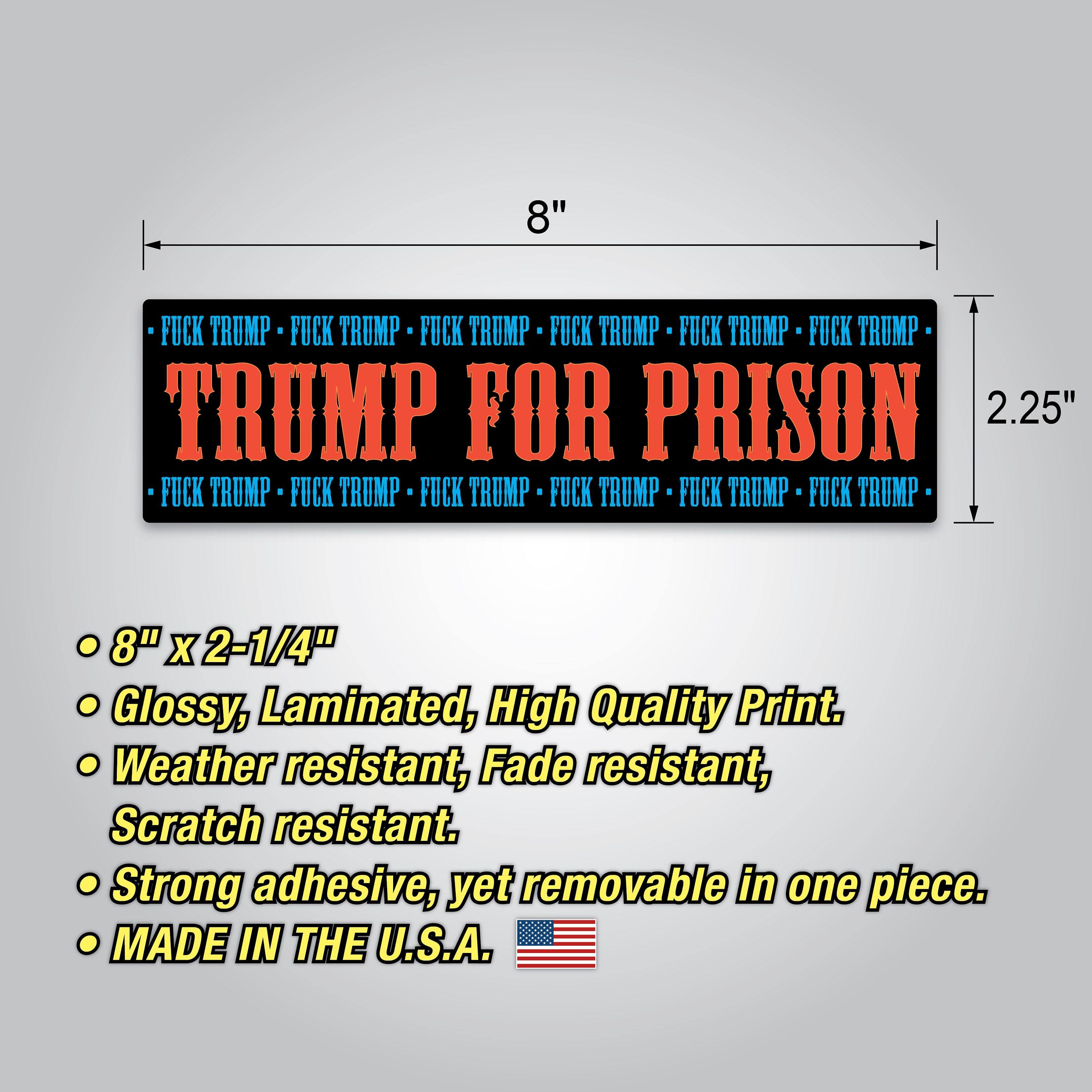 TRUMP FOR PRISON Bumper Sticker Decal / Anti-trump - Etsy Ireland